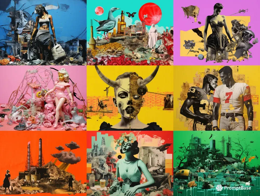 Edgy Collage Chaoses Midjourney Prompt | PromptBase