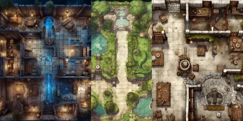 Modular Tabletop RPG Battle Maps Midjourney Prompt | PromptBase