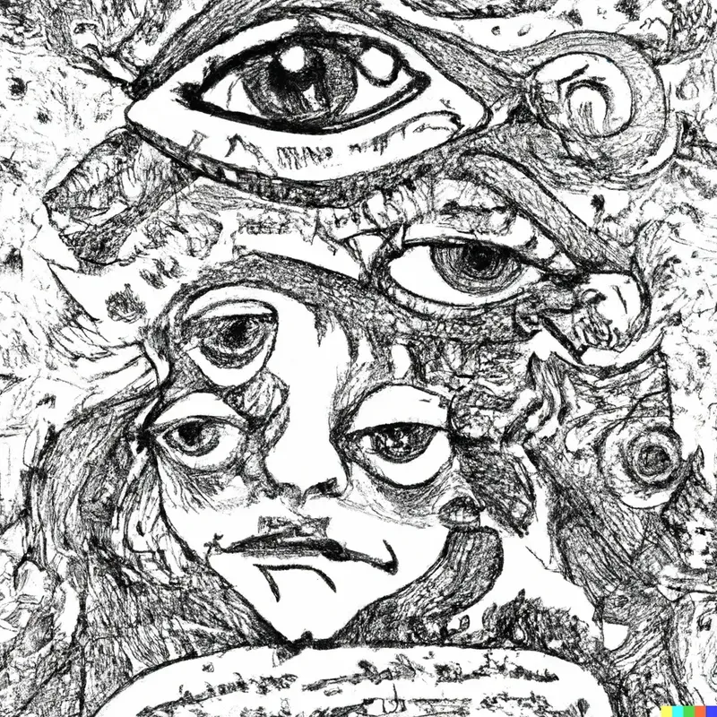 Psychedelic Line Art DALL·E Prompt | PromptBase