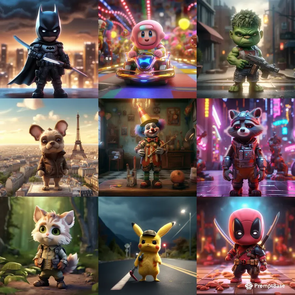 Pixar Characters Midjourney Prompt | PromptBase