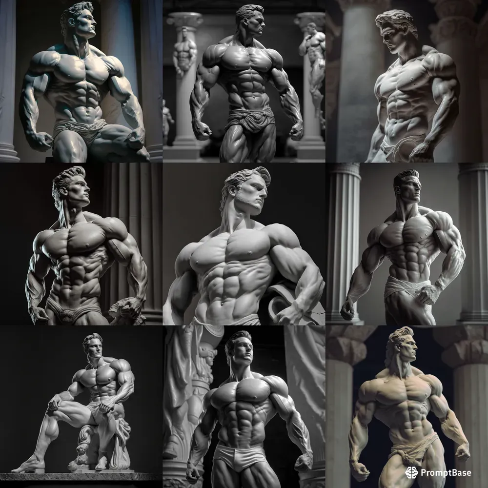 Ancient Roman Male Statues Midjourney Prompt | PromptBase