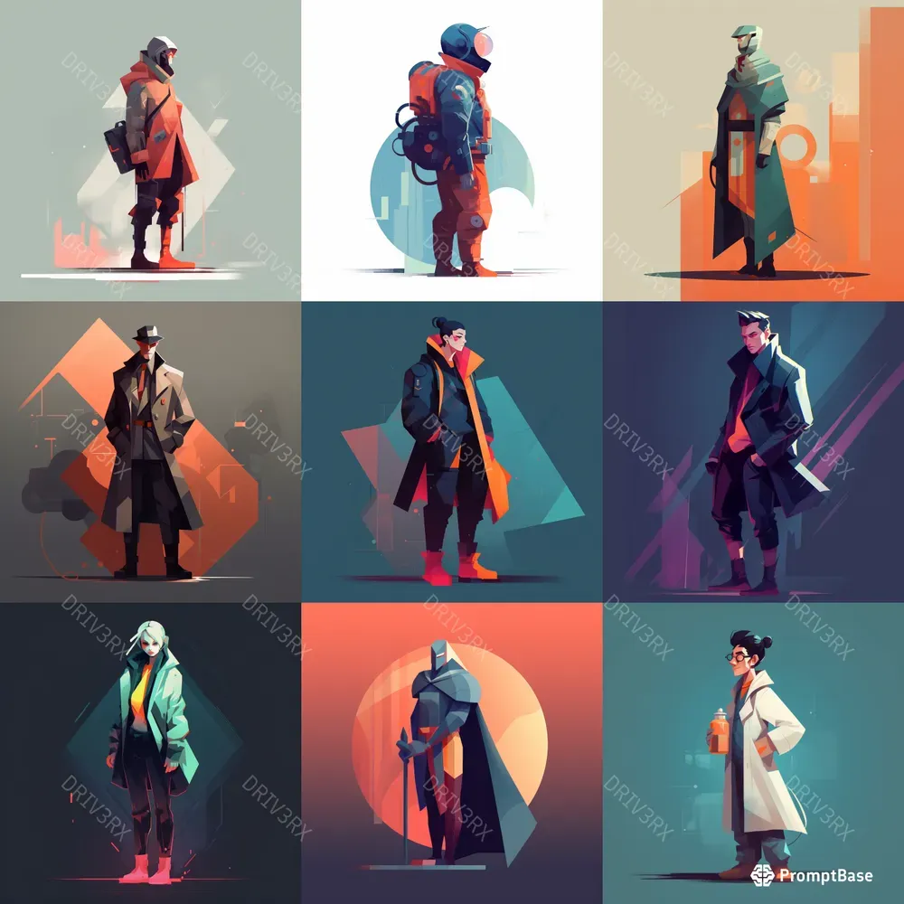 Flat Design Game Character Presets Midjourney Prompt | PromptBase