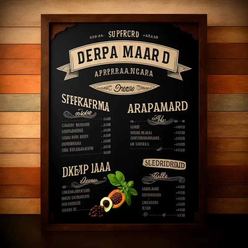 Professional Menu Board Designs Midjourney Prompt | PromptBase