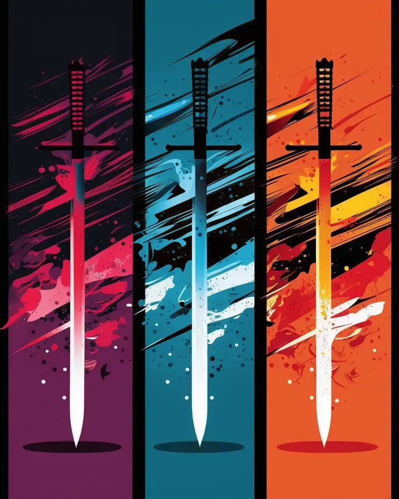 Triple Split Screen Design Illustrations Midjourney Prompt | PromptBase