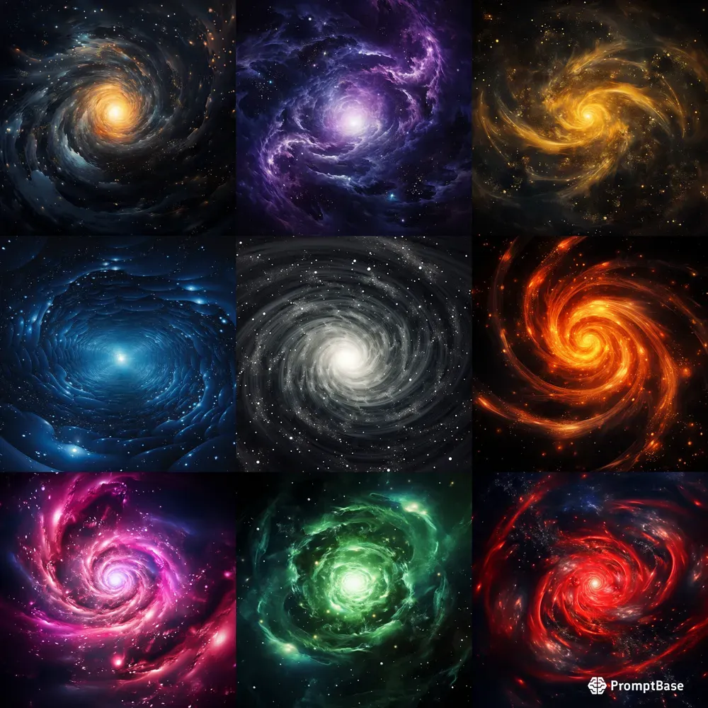 Galaxy Spirals Midjourney Prompt | PromptBase