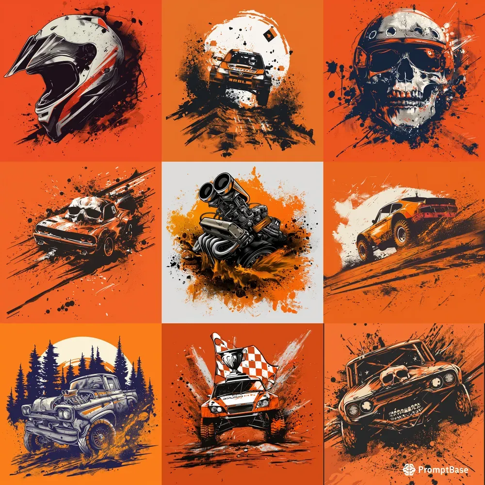 Dirt Drive Rally Racing Spirit Tshirts Midjourney Prompt | PromptBase