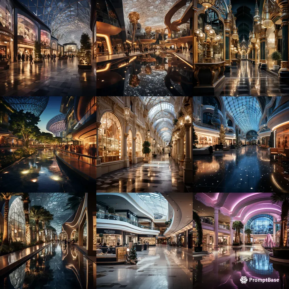 Beautiful Malls Interiors Midjourney Prompt | PromptBase