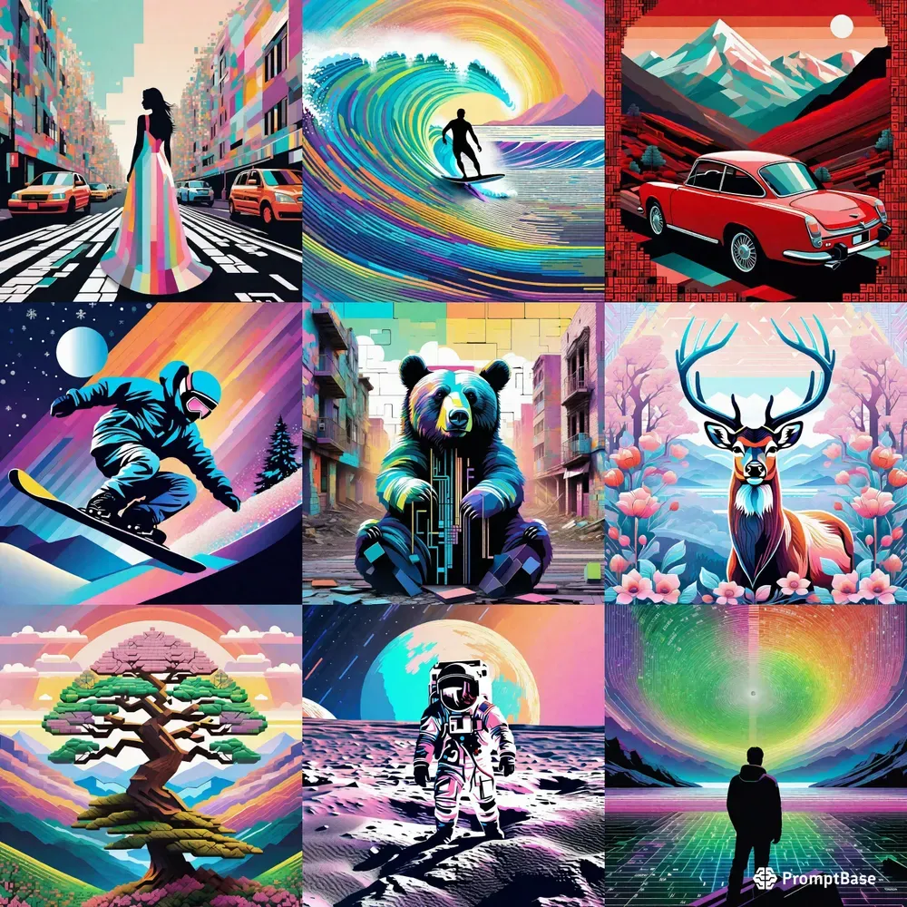 Ansi Landscape Art Stable Diffusion Prompt | PromptBase