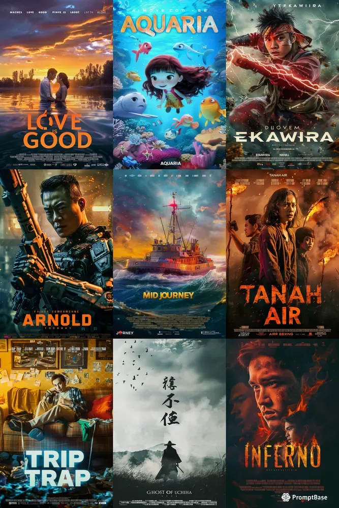 Beautiful Realistic Movie Posters Midjourney Prompt | PromptBase