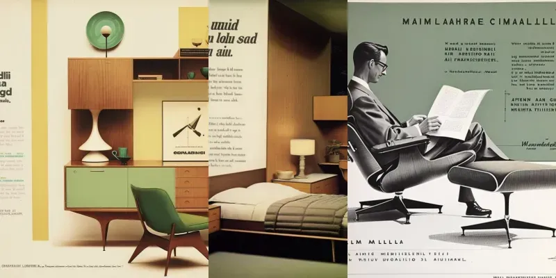 Mid Century Modern Vintage Advertising Midjourney Prompt | PromptBase