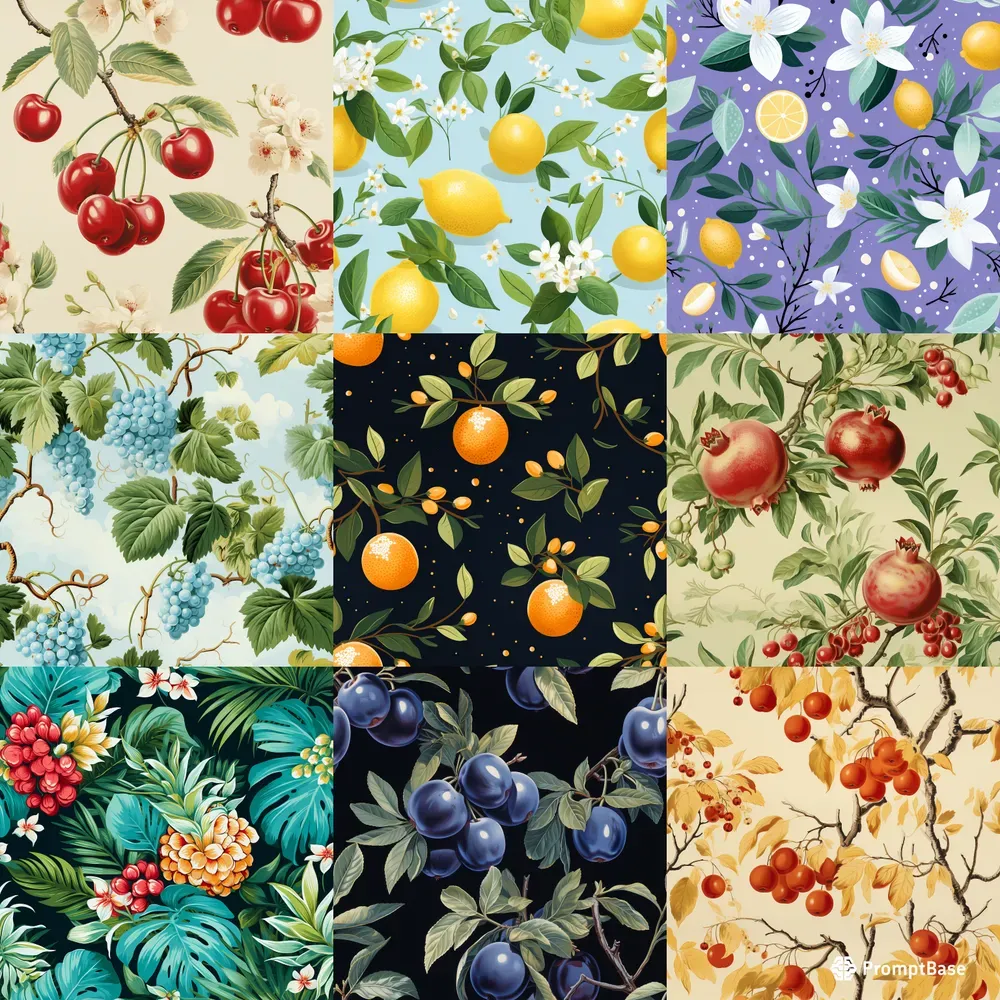 Fruit Patterns Midjourney Prompt | PromptBase