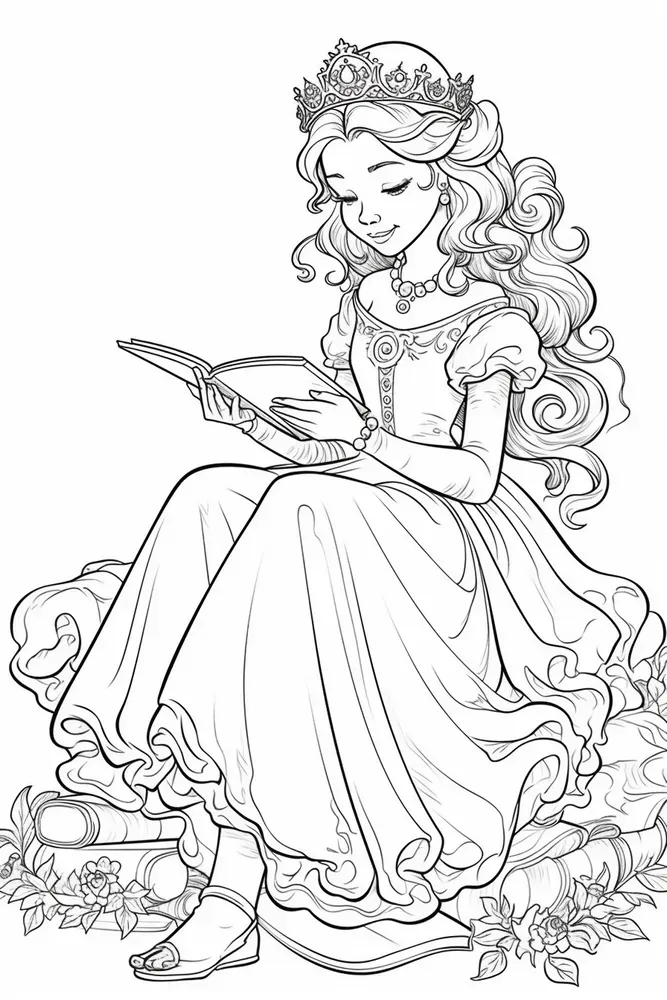 Princess Cartoon Coloring Pages