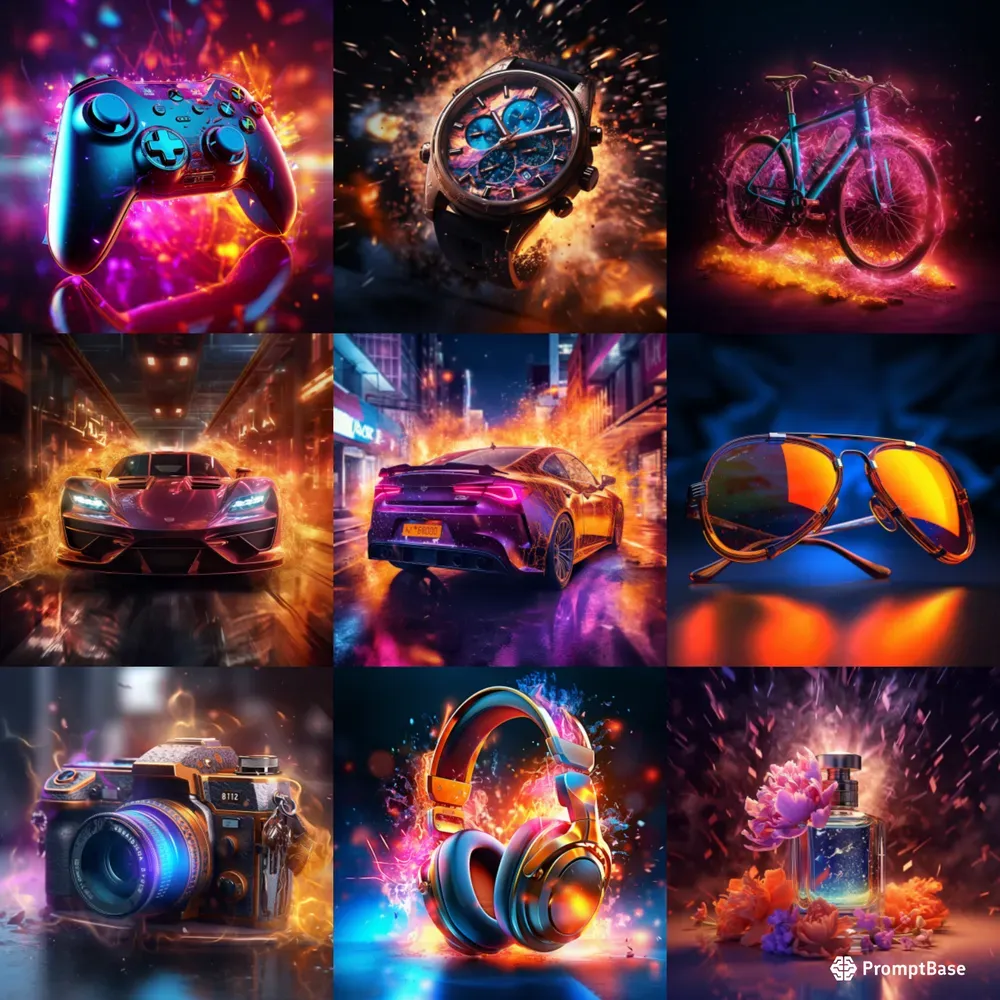 Professional Product Explosion Ads Midjourney Prompt | PromptBase