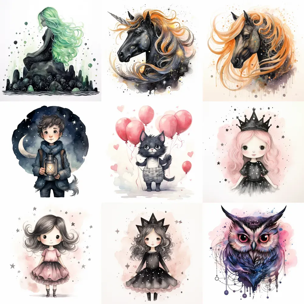 Watercolor Characters For Childrens Books Midjourney Prompt | PromptBase