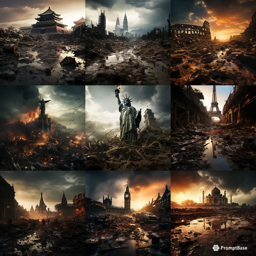 Dystopian And Destroyed Worlds Midjourney Prompt | PromptBase