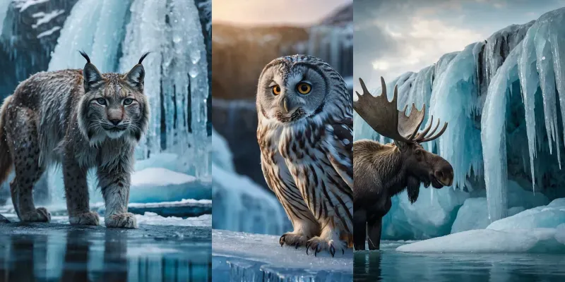 Subjects In Frozen Falls Style Artworks Leonardo Ai Prompt | PromptBase