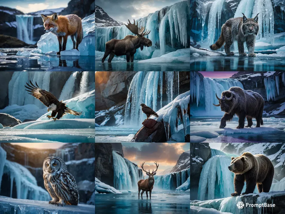 Subjects In Frozen Falls Style Artworks Leonardo Ai Prompt | PromptBase