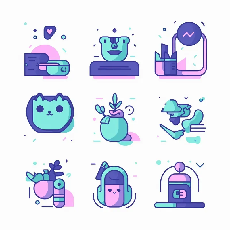 Perfect Cute Website Icons Midjourney Prompt | PromptBase