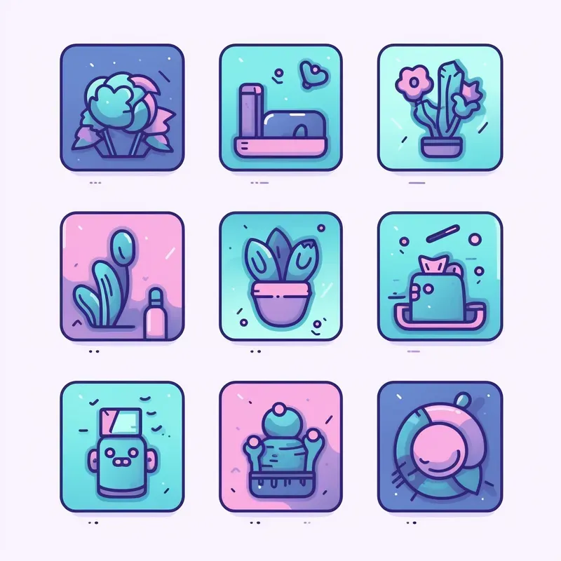 Perfect Cute Website Icons Midjourney Prompt | PromptBase