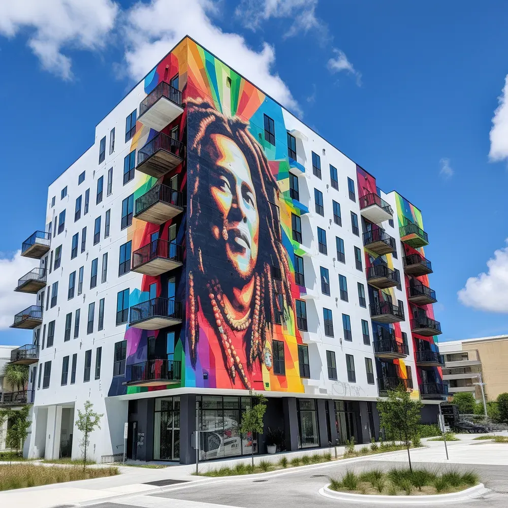 Zen Garden Oases Where Urban Art Meets Midjourney Prompt | PromptBase