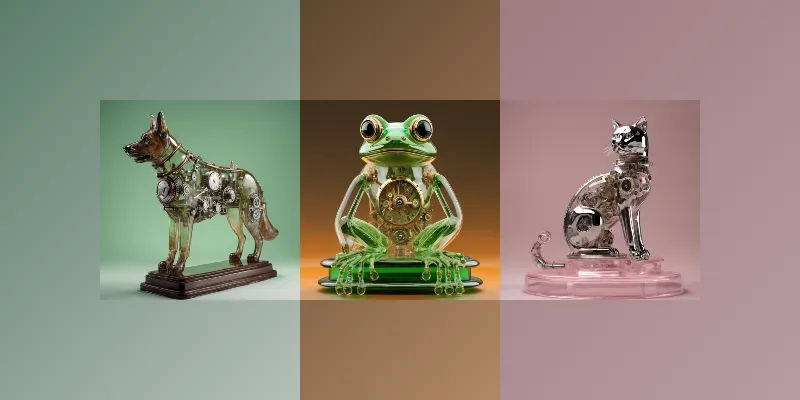 Clockwork Glass Statuettes Stable Diffusion Prompt | PromptBase