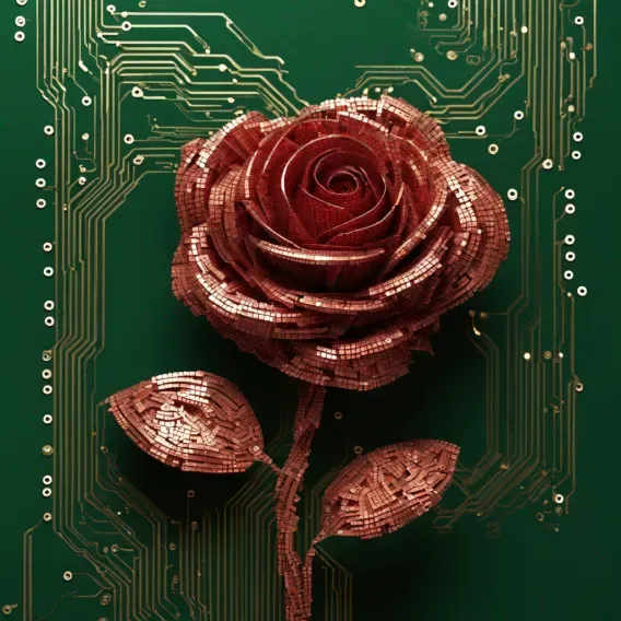 Circuit Board Flowers Stable Diffusion Prompt | PromptBase