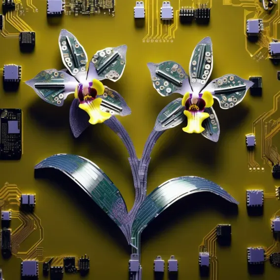 Circuit Board Flowers Stable Diffusion Prompt | PromptBase