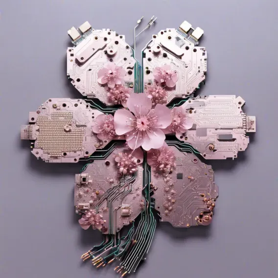 Circuit Board Flowers Stable Diffusion Prompt | PromptBase