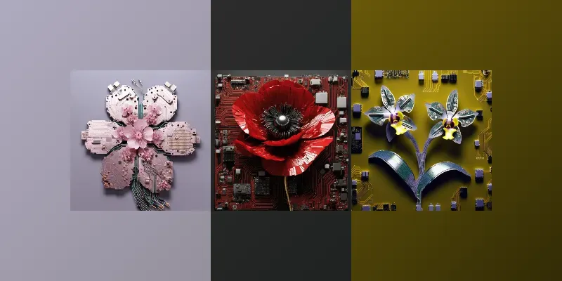 Circuit Board Flowers Stable Diffusion Prompt | PromptBase