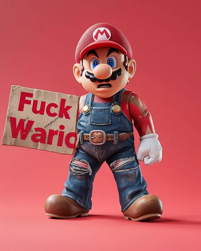 Characters Holding Text Signs Midjourney Prompt | PromptBase