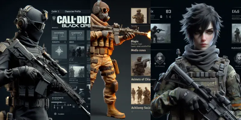 Call Of Duty Character Profile Statsheets DALL·E Prompt | PromptBase