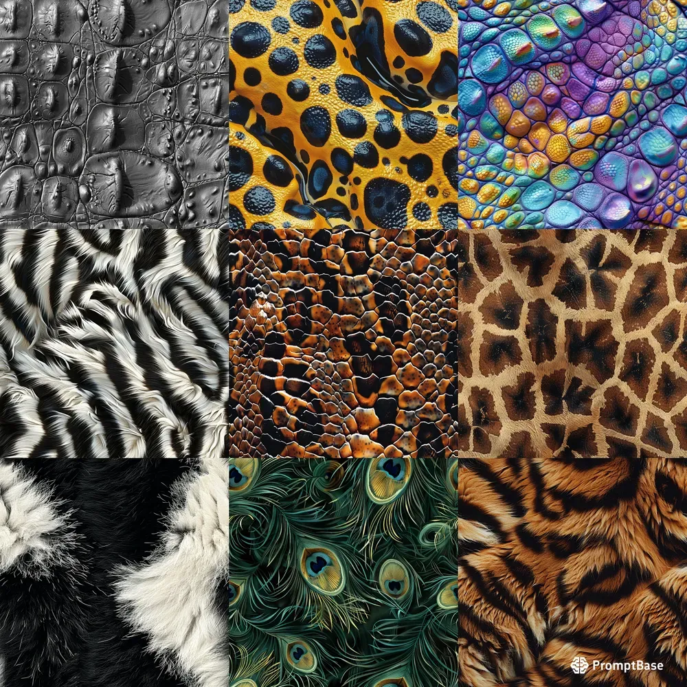 Realistic Animal Skin Pattern Furs Midjourney Prompt | PromptBase