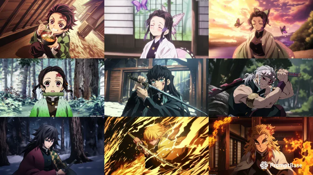 Demon Slayer Anime Characters Midjourney Prompt | PromptBase