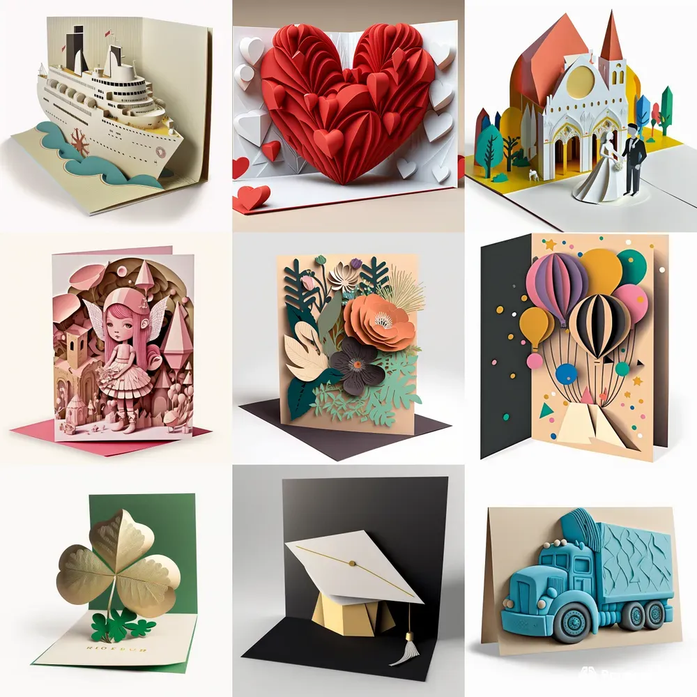 Pop Up Greeting Cards Midjourney Prompt | PromptBase