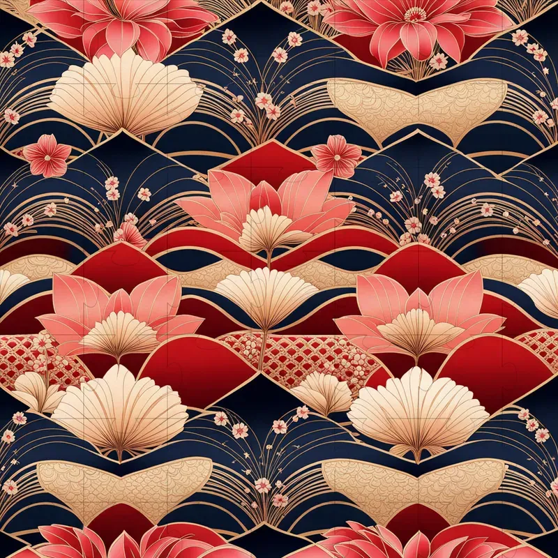 Japanese Kimono Fabric Patterns Stable Diffusion Prompt | PromptBase