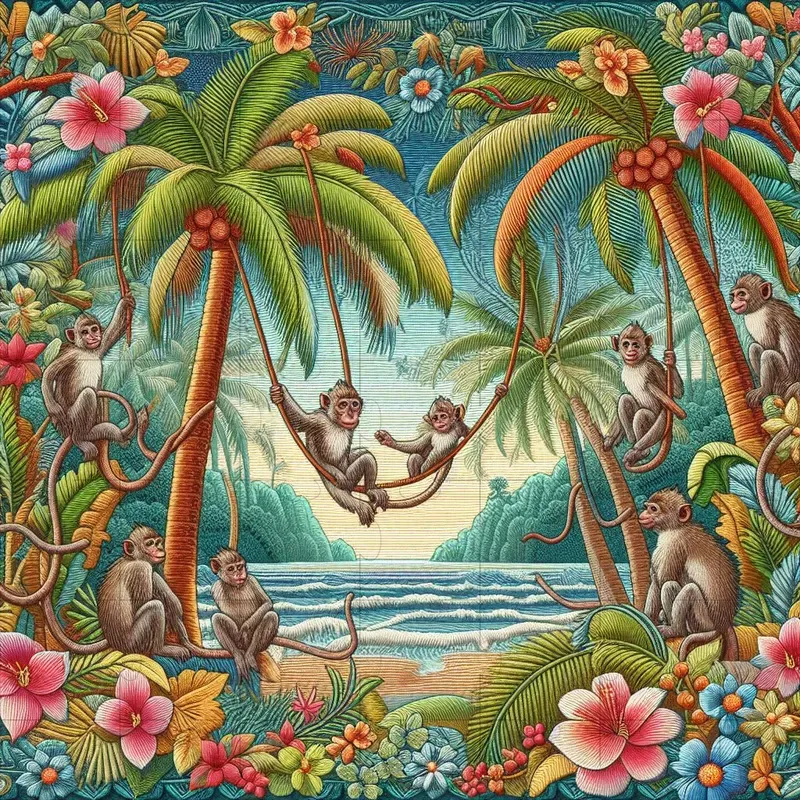 Tropical Paradise Fabric Patterns DALL·E Prompt | PromptBase