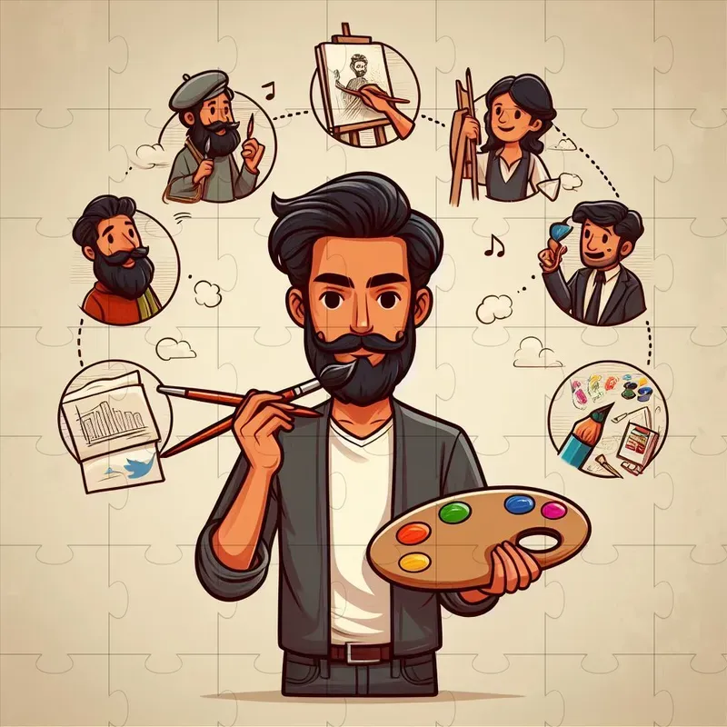 Multi Talent Vignettes DALL·E Prompt | PromptBase