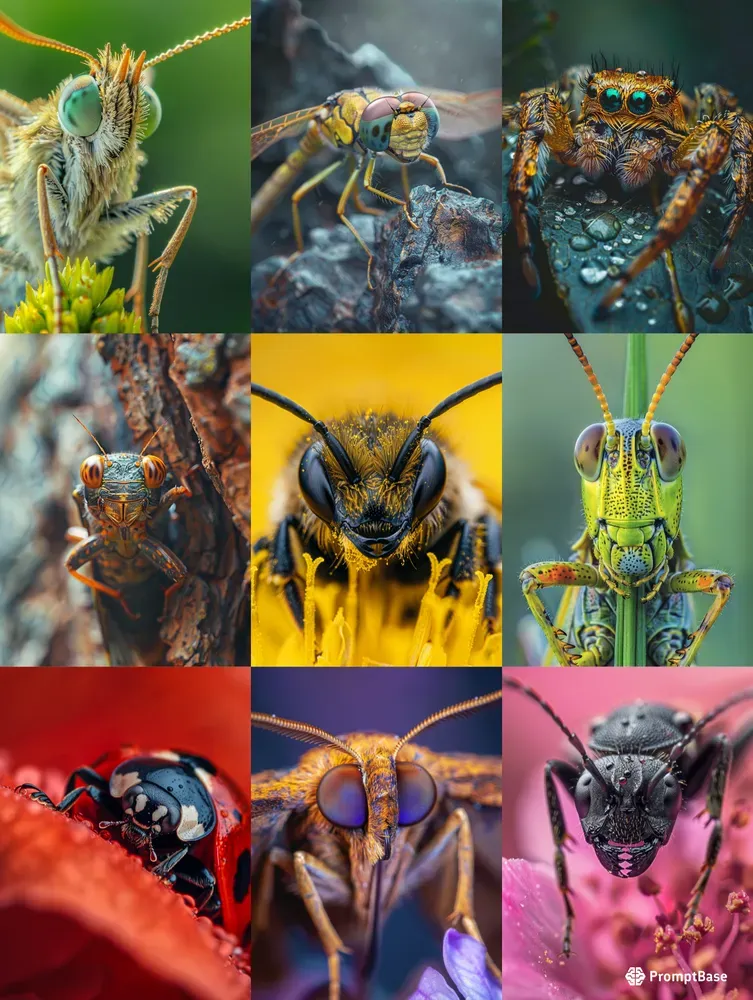 Vivid Insect Closeups Midjourney Prompt | PromptBase