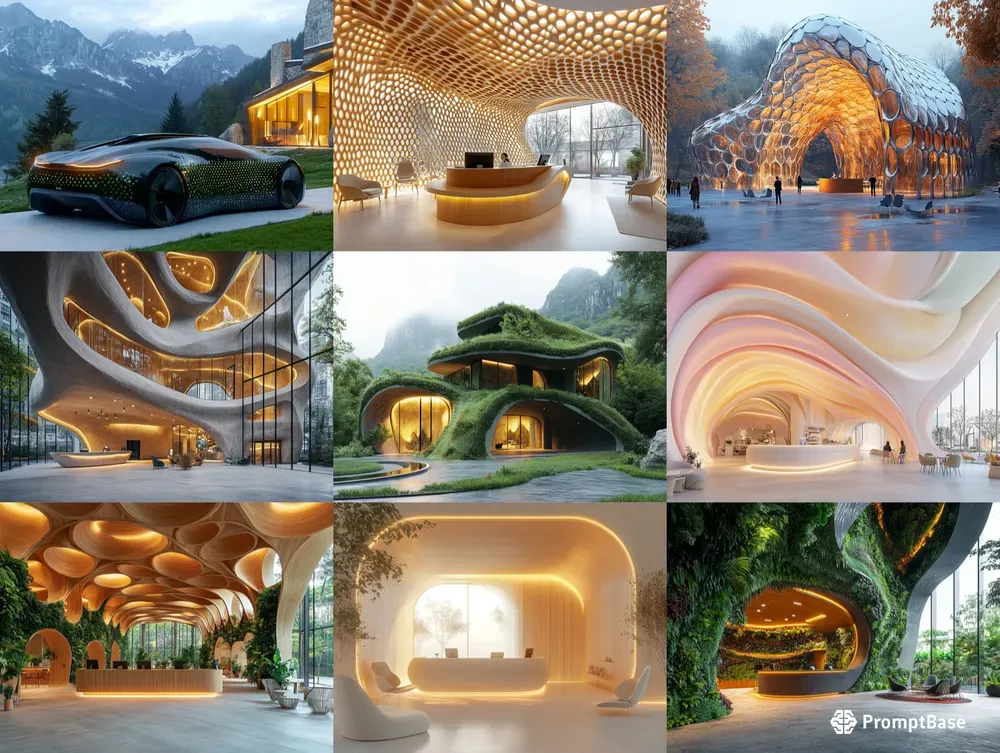Nature-inspired Parametric Architectures Midjourney Prompt | PromptBase