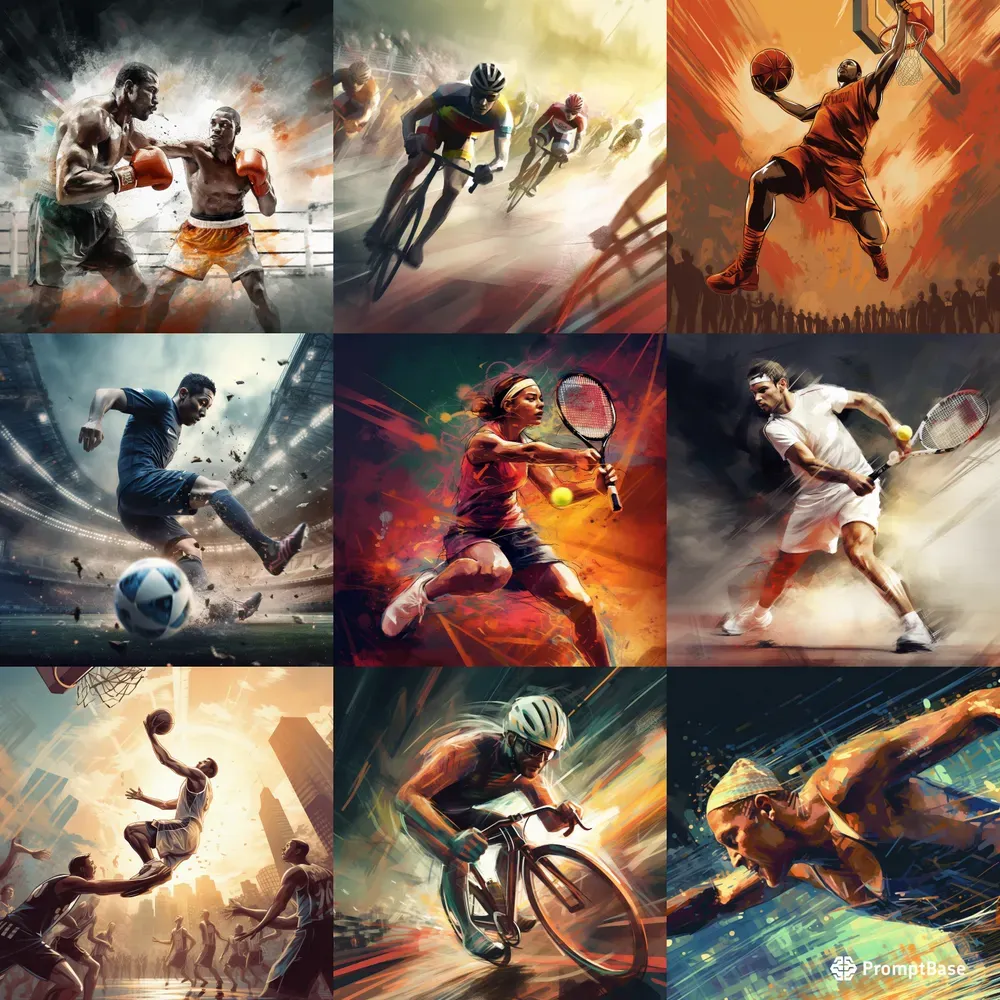 Dynamic Sports Action Art Midjourney Prompt | PromptBase