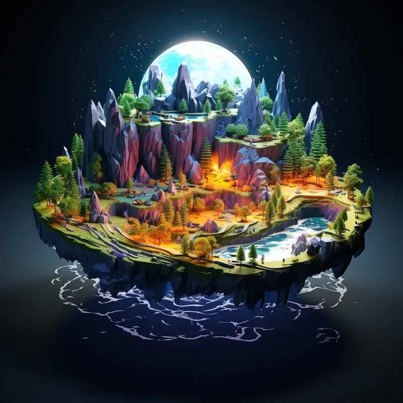 Isometric Miniature Worlds Midjourney Prompt | PromptBase