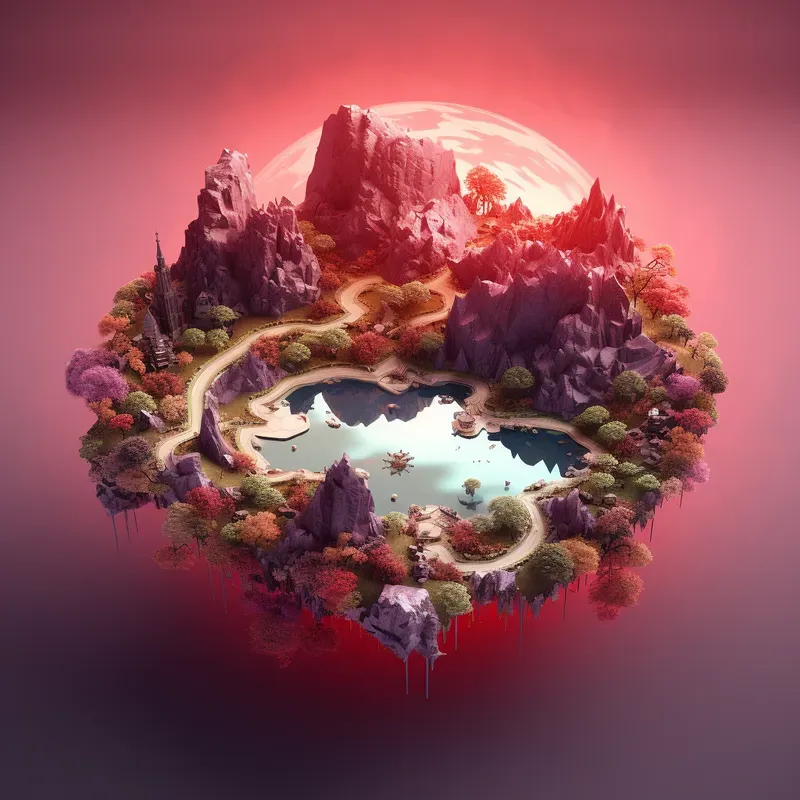 Isometric Miniature Worlds Midjourney Prompt | PromptBase