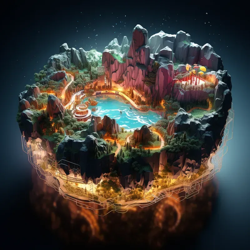 Isometric Miniature Worlds Midjourney Prompt | PromptBase