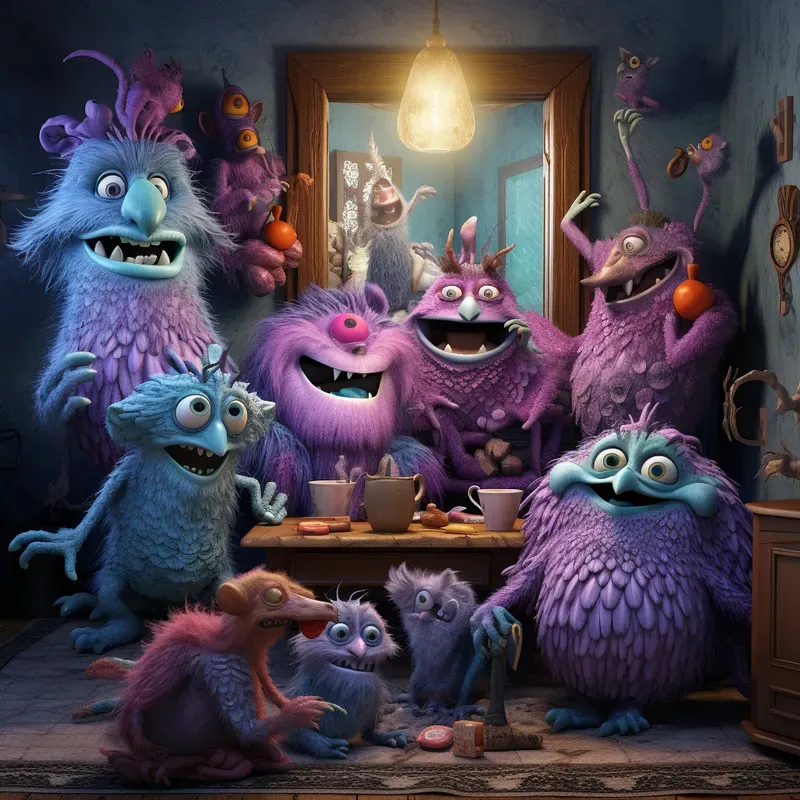 Puppet Creatures Parties Midjourney Prompt | PromptBase