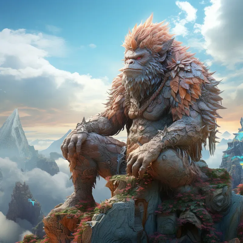 Mountain Fantasy Creatures Midjourney Prompt | PromptBase