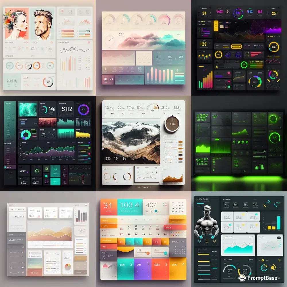 Minimalistic Dashboards Midjourney Prompt | PromptBase