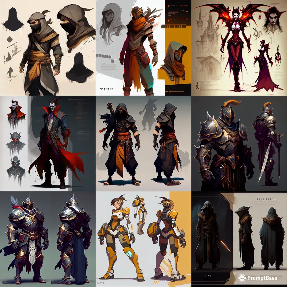 Character Concept Art Midjourney Prompt | PromptBase