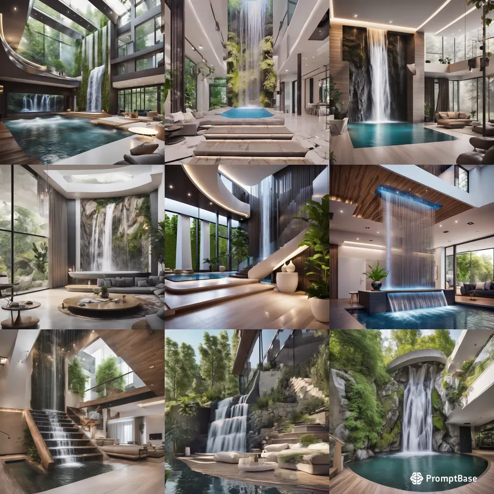 Flush Interior Waterfalls Stable Diffusion Prompt | PromptBase