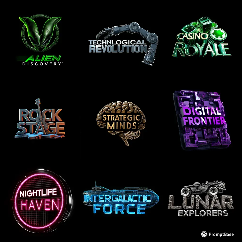 3D Texture Logos Midjourney Prompt | PromptBase