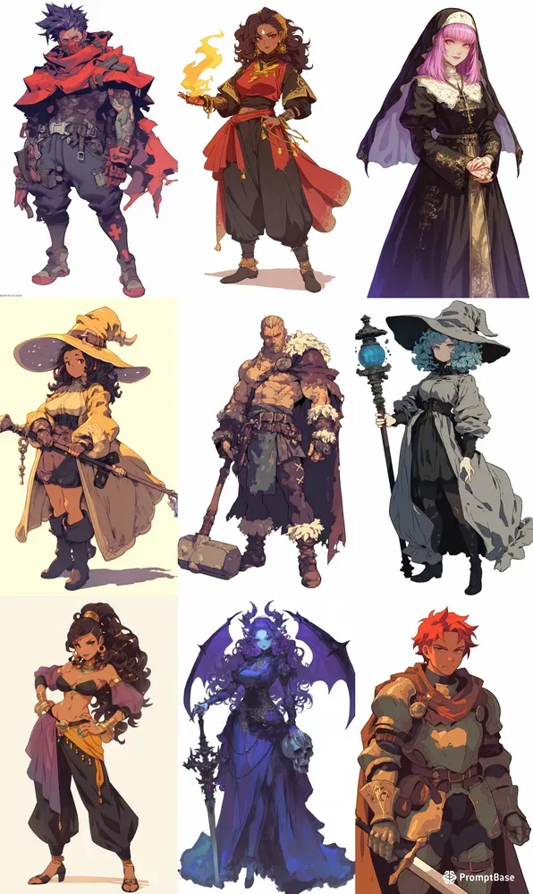 Jrpg Fantasy Game Characters Portrait Art Midjourney Prompt | PromptBase